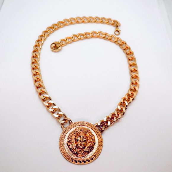 Jewelry | Gold Round Lion Chain Necklace | Poshmark
